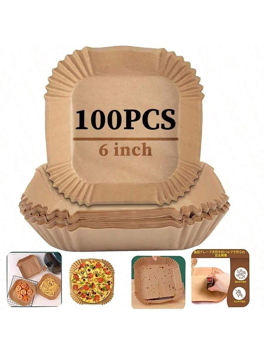 50/100/200Pcs Non-Stick Square Parchment Liners, 9.05" Disposable Paper ...