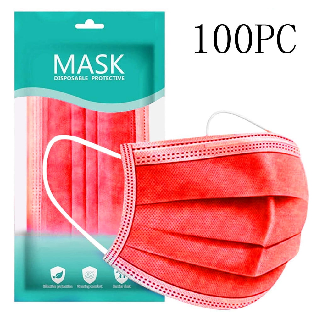 50/100/200ct Adult Disposable Face Cover Mask Industrial 3Ply Ear Loop ...