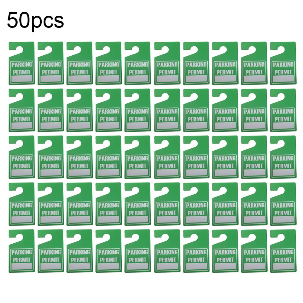 50/100 Pack Parking Permit Hang Tags Plastic Parking Signs PVC Hang ...
