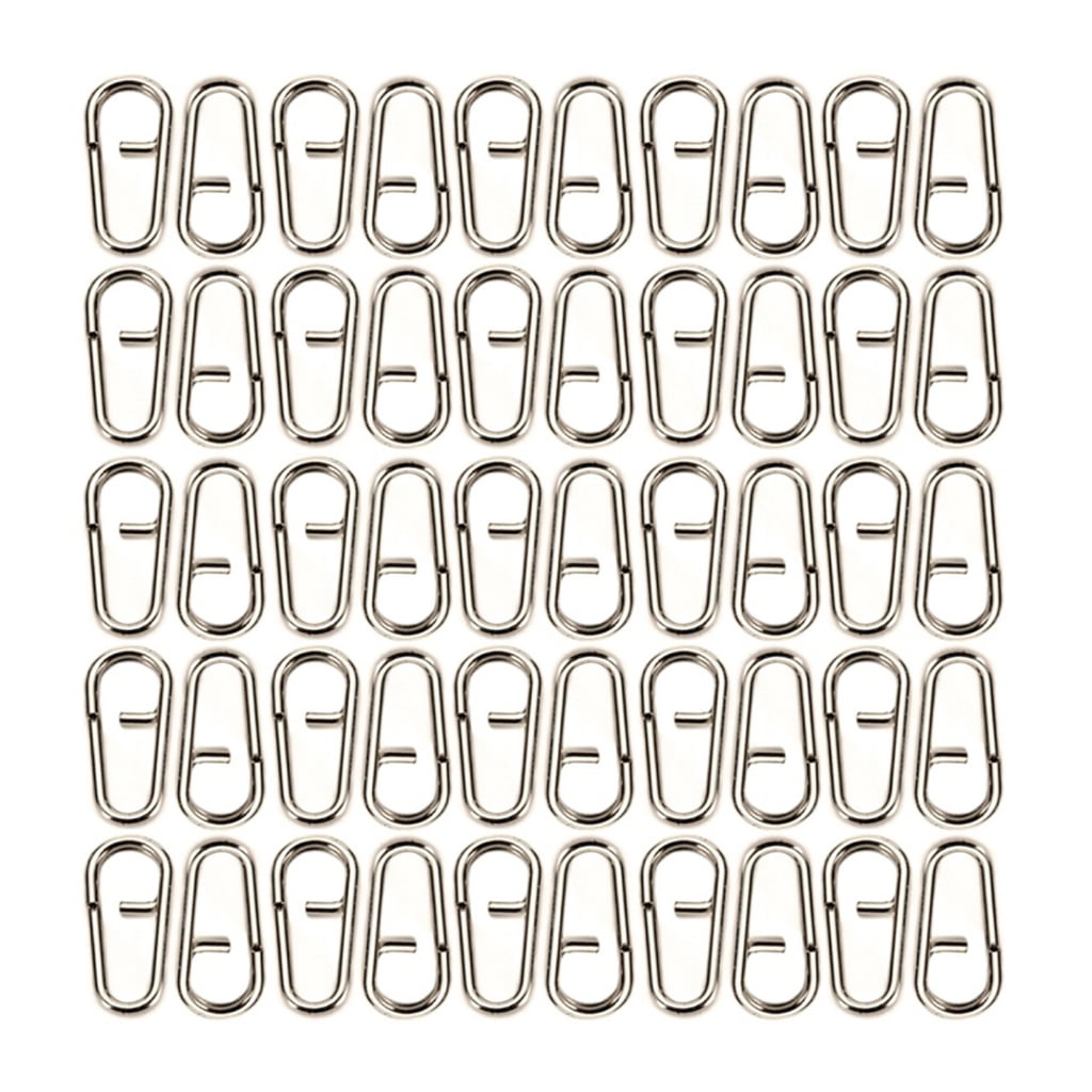50/100 Pcs Saltwater Fishing Oval Split Rings Swivels Stainless Steel ...