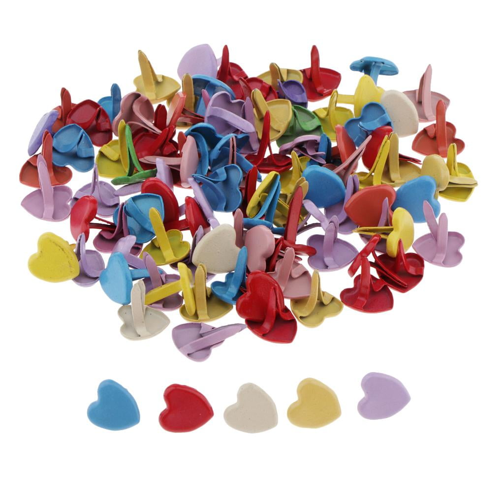 50/100 Pieces Colored Head Brads Paper Craft Fasteners 8x8x10mm ...
