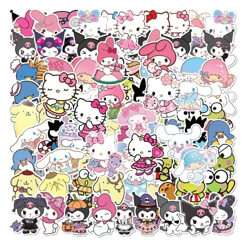 50/100 Sanrio Stickers Cute Kawaii Sketchbook Sticker Pack Children ...