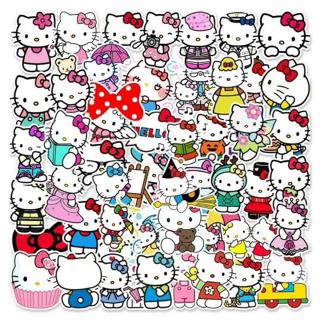 50/100 Sanrio Stickers Waterproof Cute Anime Sticker Pack Hello Kitty ...