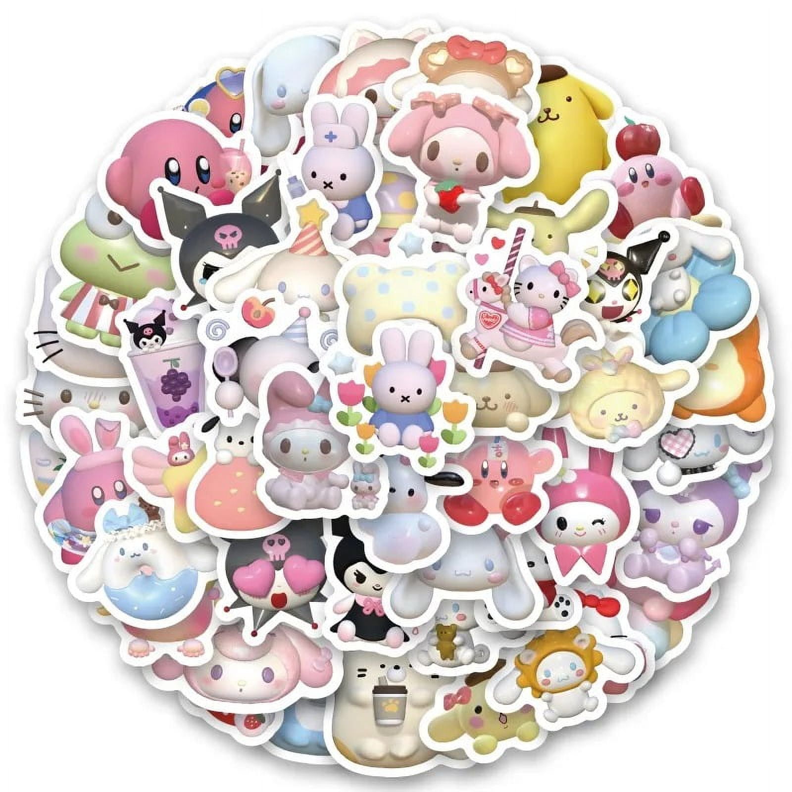 50/100 Sanrio Stickers Waterproof Cute Anime Sticker Pack Hello Kitty ...