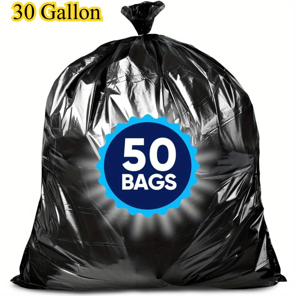 1.6 MIL ultra-thick heavy-duty garbage bag 30 gallons large capacity 50 ...