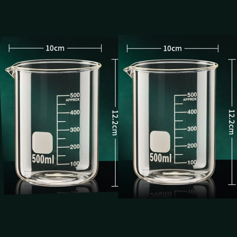 50/1000ML 2PCS Glass Measuring Cup Durable Clear Scale Jugs Heat ...