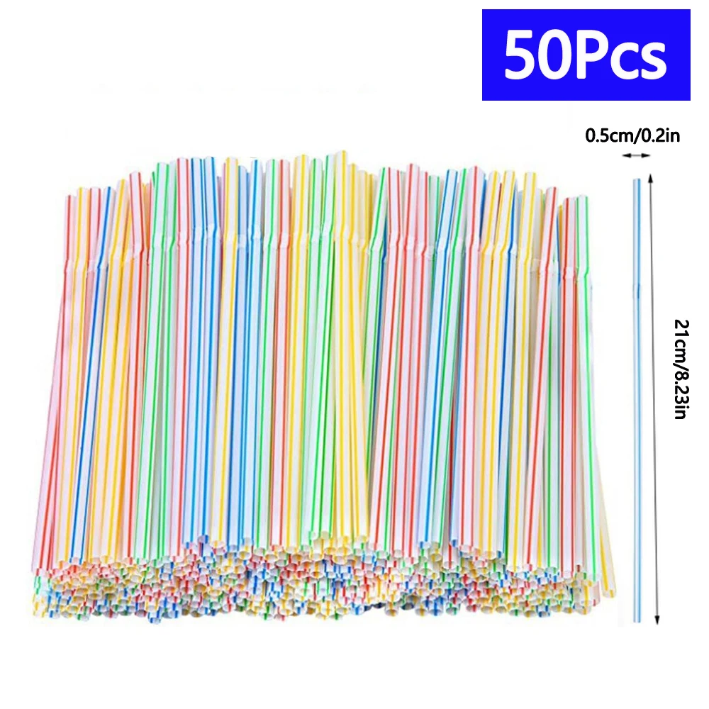 50-1000PCS Black & Multicolor Drinking Straws Kunststof Beverage Milk ...