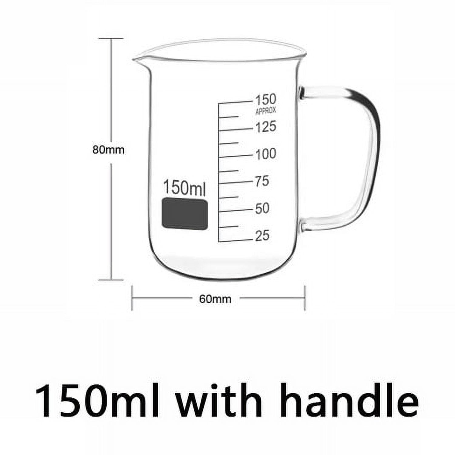 50~1000ml With Handle Measuring Cup High Borosilicate Glass Clear Scale ...