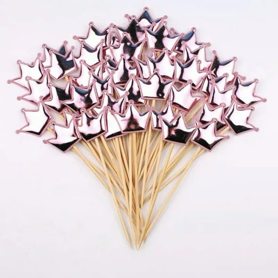 50/100PCS Cake Decoration Shiny Skin Reflective Heart Five Pointed Star ...