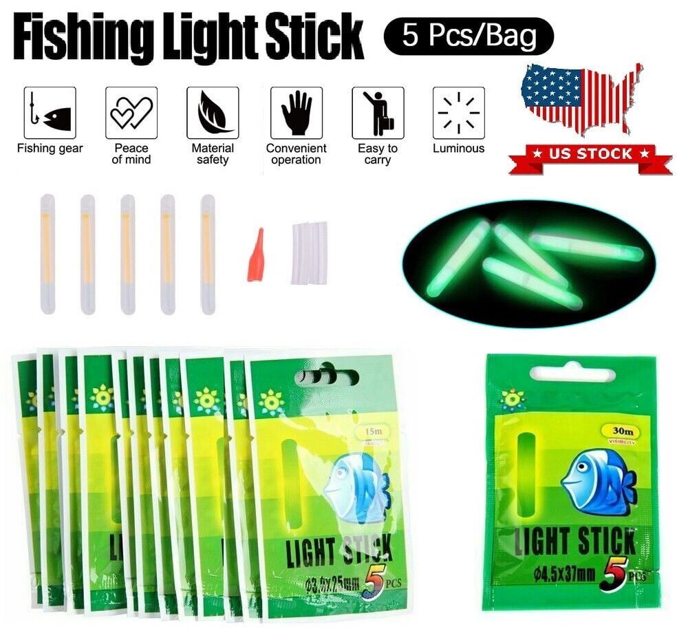 50/100PCS Light Fishing Lightstick Fluorescent Float Night Dark Glowing ...