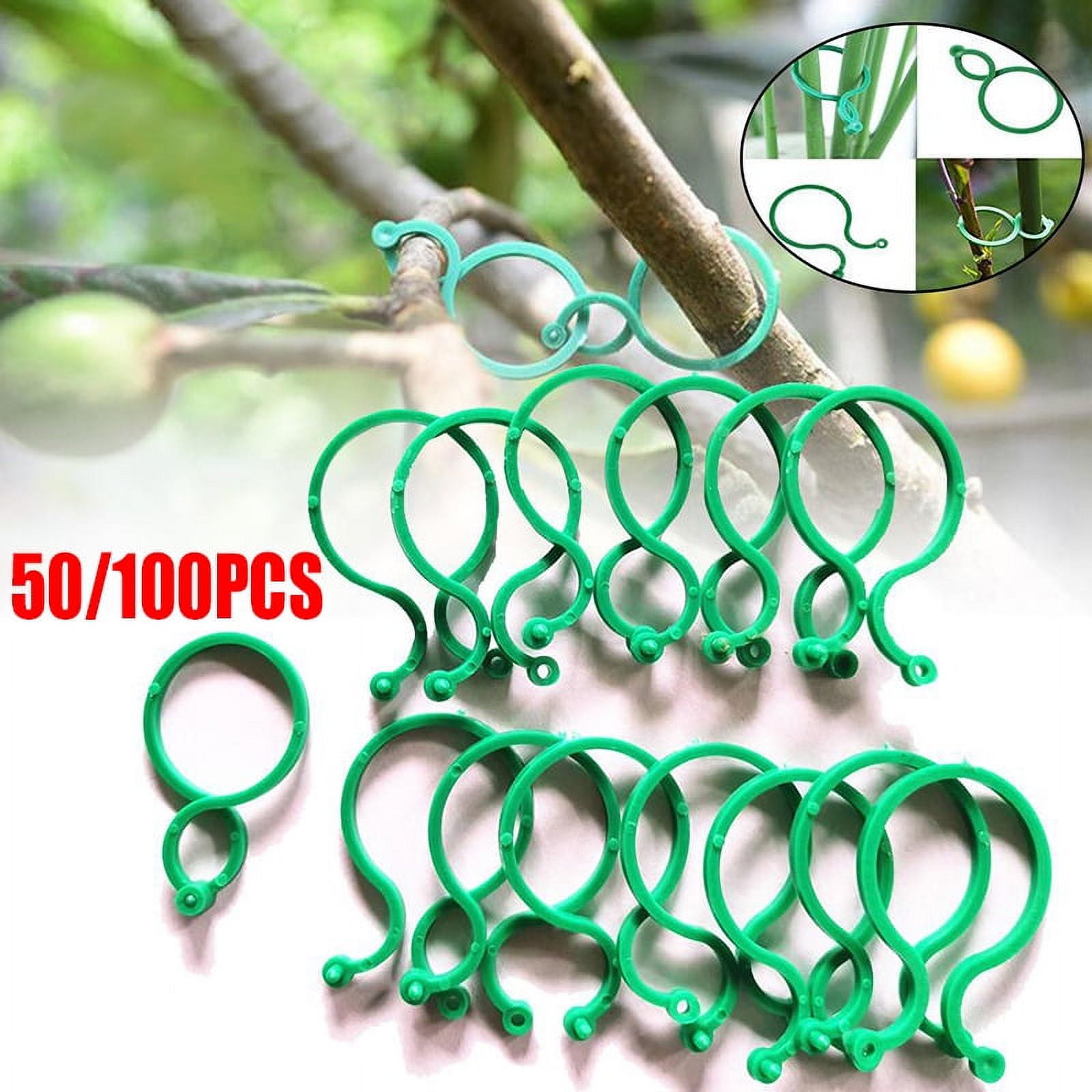 50/100PCS Plant Support Clips Plant Garter Tomato Clip Reusable Garden ...