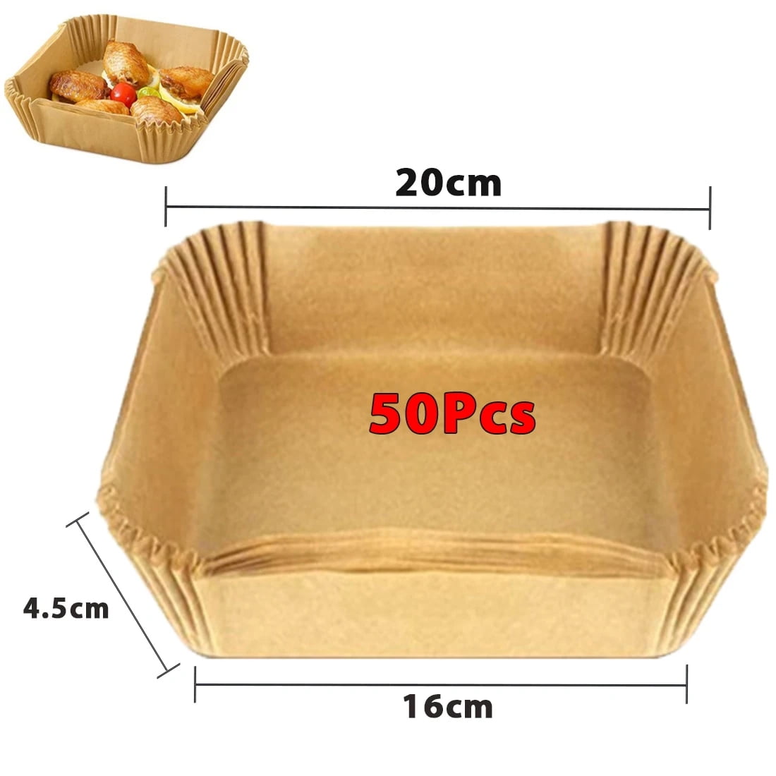 50/100Pcs Air Fryer Disposable Paper Non-Stick Airfryer Baking Papers ...