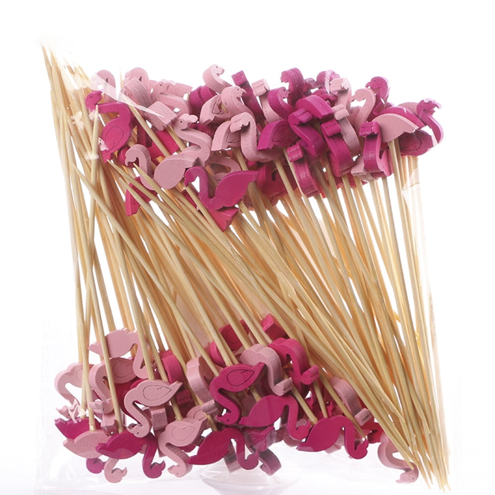 50/100Pcs Bamboo Skewers Hawaii Party Disposable Buffet Food Picks ...