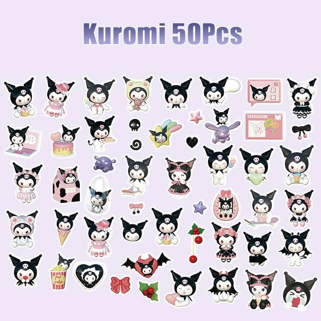 50/100Pcs Cartoon Sanrio Laptop Stickers Hello Kitty Cinnamoroll Kuromi ...