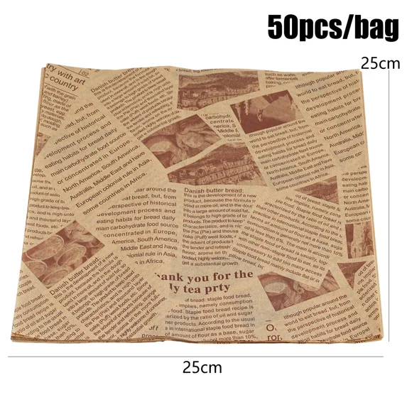 50/100Pcs Oil-Proof Paper Sheet Food Sandwich Packaging Paper Newspaper ...