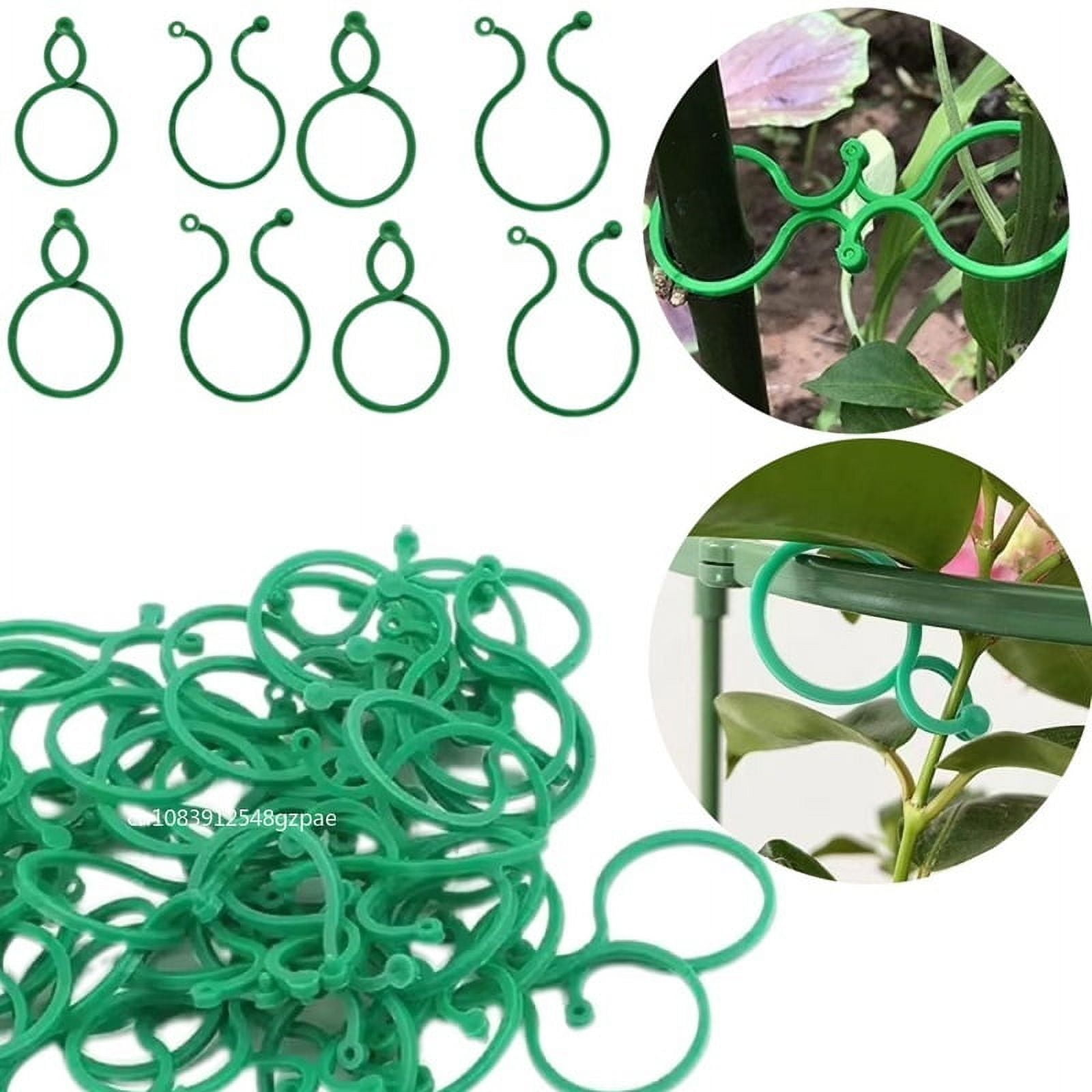 50/100Pcs Plastic Garden Vine Strapping Clips Tie Plant Bundled Buckle ...