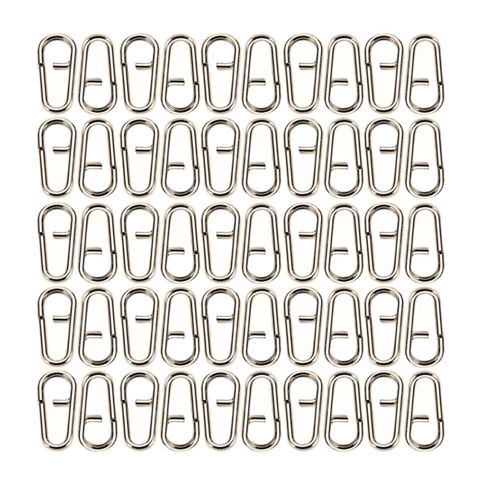 50/100Pcs Stainless Steel Split Rings Rustproof Oval Split Clip Fishing ...