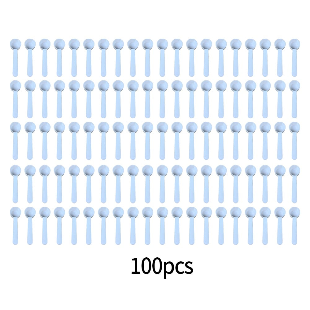 50/100pc 5g White Plastic Measuring Spoon Gram Scoop Food Baking ...