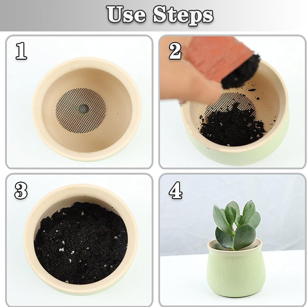 50/100pcs 7.5/10cm Flower Pot Hole Mesh Pad Round Drainage Holes ...