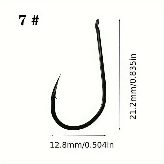 50/100pcs Black Offset Hook, Barbed Fishing Hook, Accessories For Sea ...