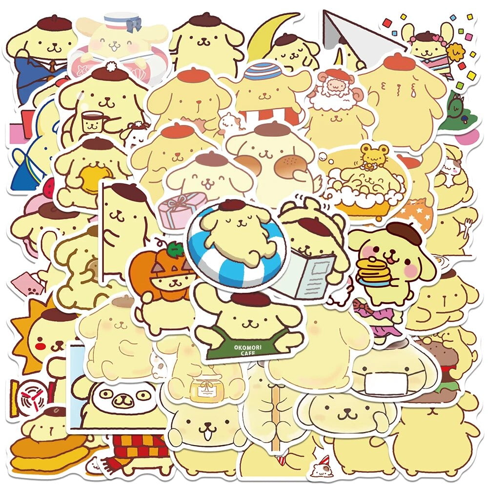 50/100pcs Sanrio Kawaii Pompompurin Dog Anime Cartoon Stickers ...