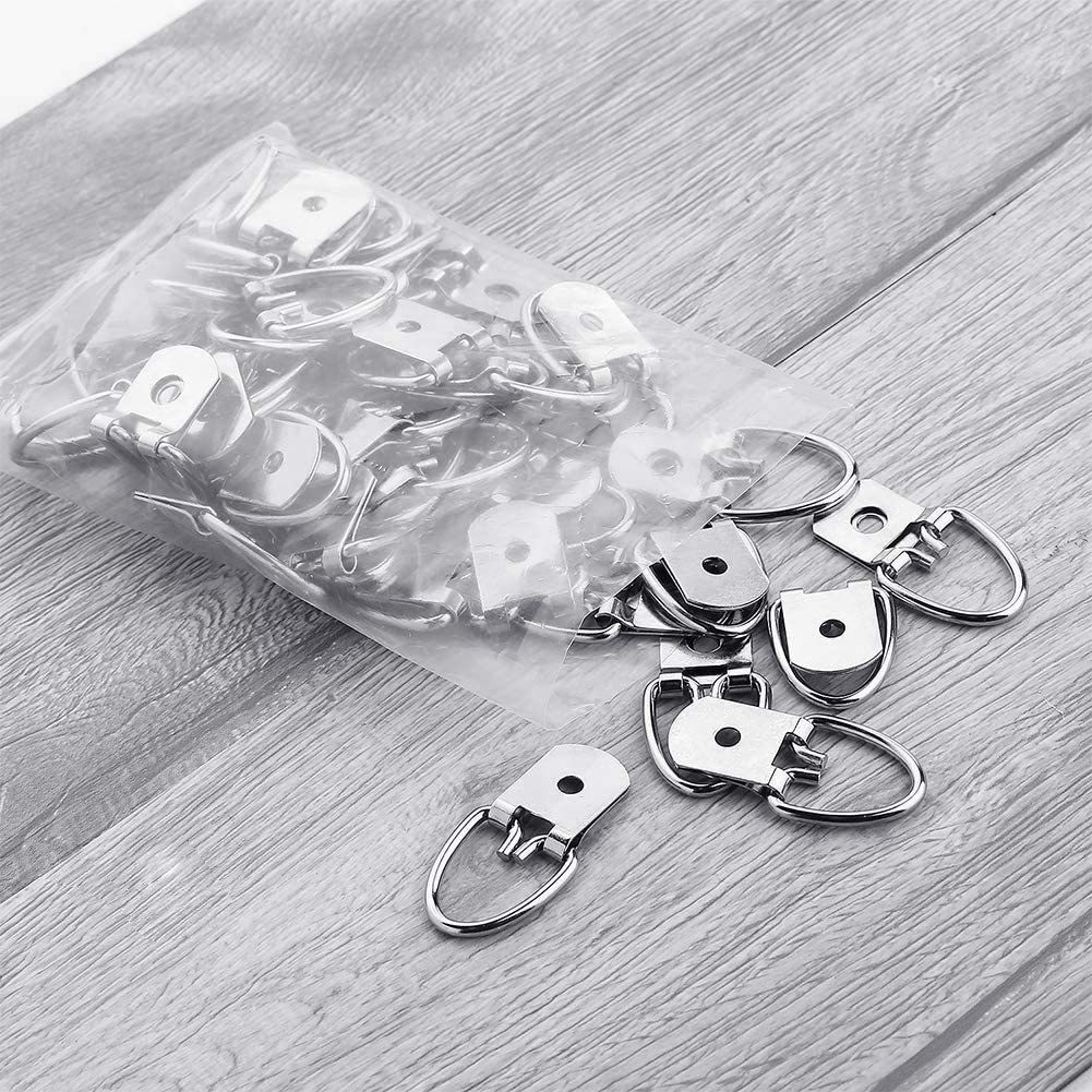 50/100pcs Triangle Ring Picture Hangers With Screws Single Hole D-Ring ...