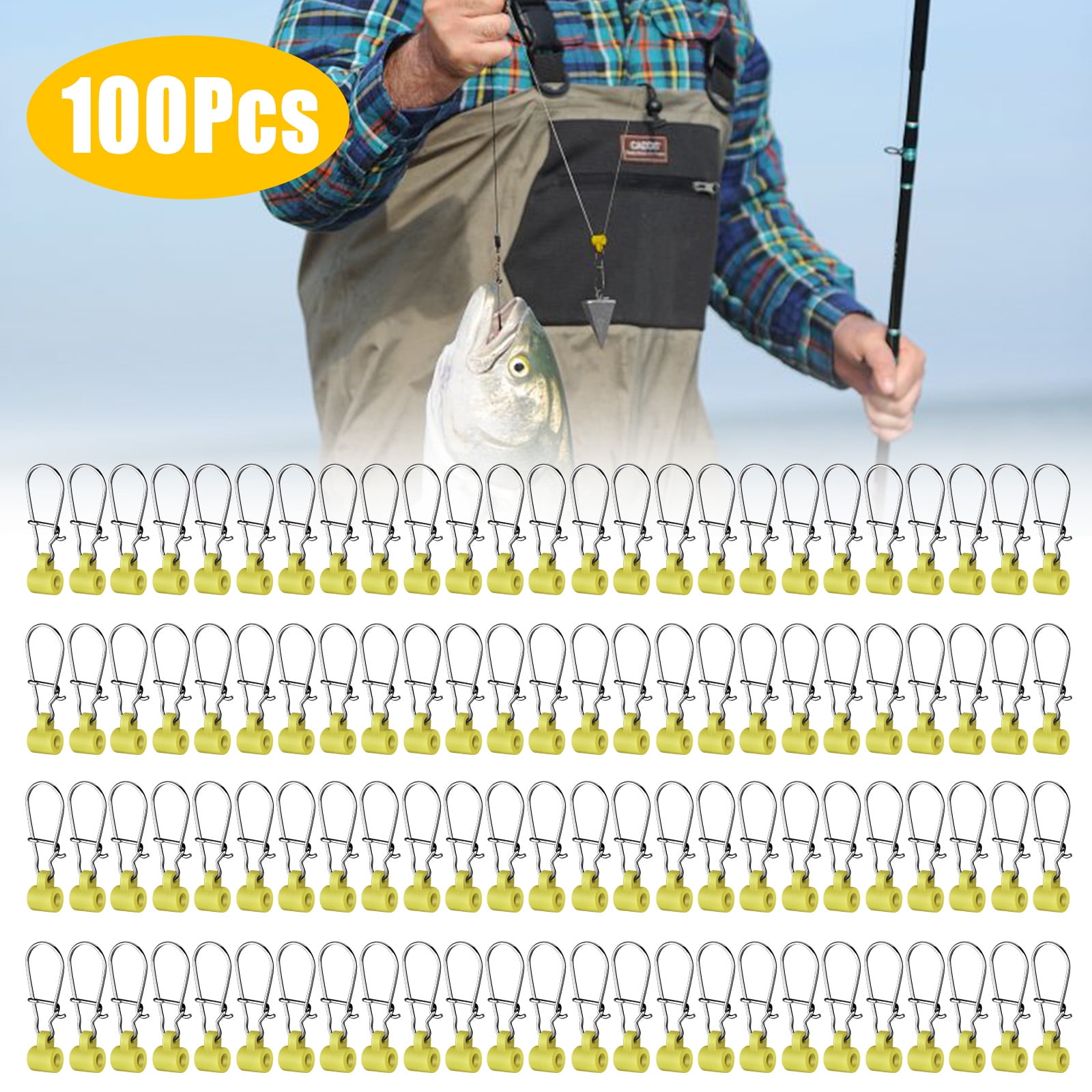 50/100x Heavy Duty Fishing Sinker Slide Duo Lock Snap Fish Finder ...