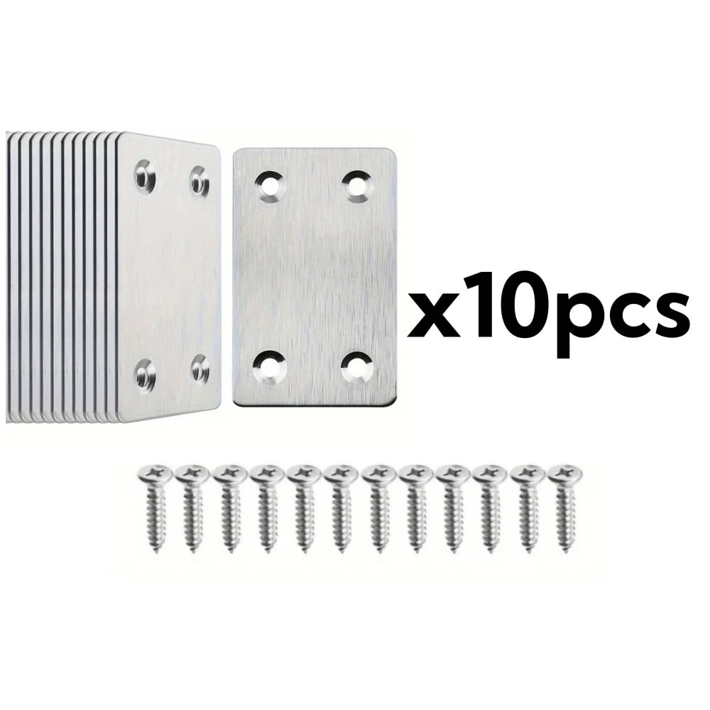 50-10PCS Stainless Steel Flat Right Angle Bracket Repair Board ...