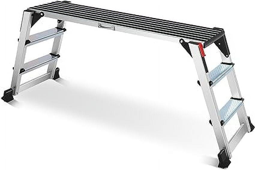 𝐖𝐨𝐫𝐤 𝐏𝐥𝐚𝐭𝐟𝐨𝐫𝐦 𝐓𝐰𝐨 𝐒𝐭𝐞𝐩 𝐋𝐚𝐝𝐝𝐞𝐫, 50×12×27 Aluminum Platform 𝐋𝐚𝐫𝐠𝐞 𝐒𝐢𝐳𝐞 ...