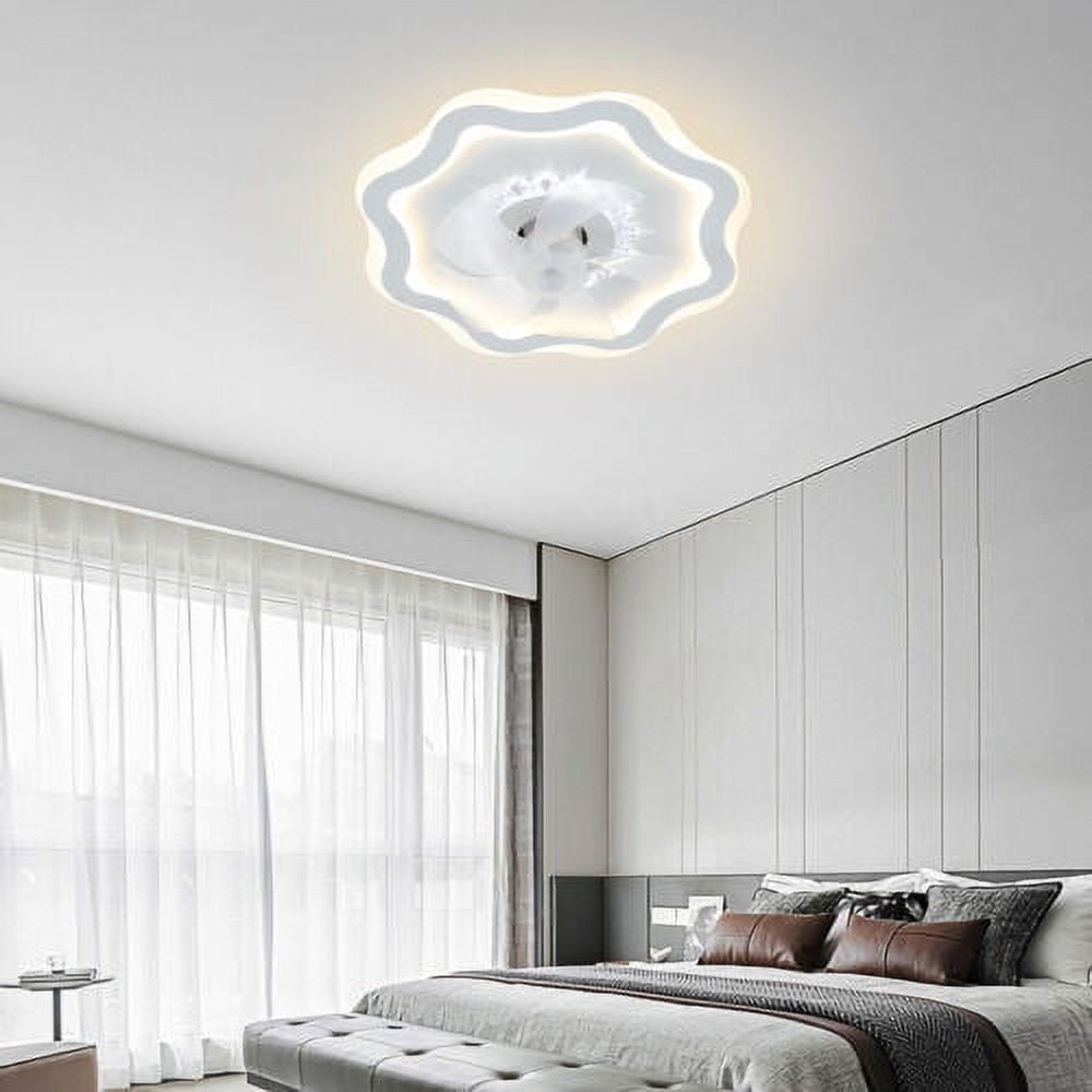 50*12 cm Flower Shaped Ceiling Fan Light Dimmable LED Fan Chandelier ...