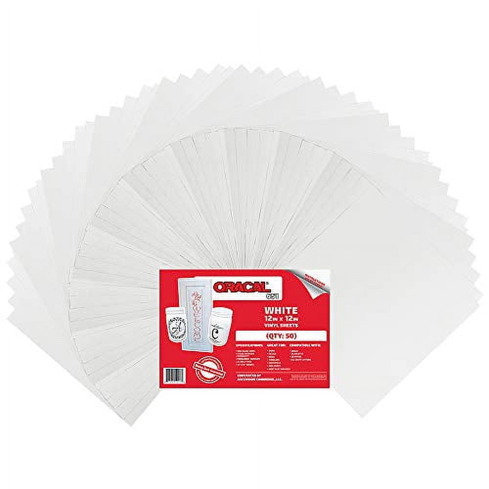 Free Shipping! (50) 12" x 12" Sheets - Oracal 651 White Adhesive Craft ...