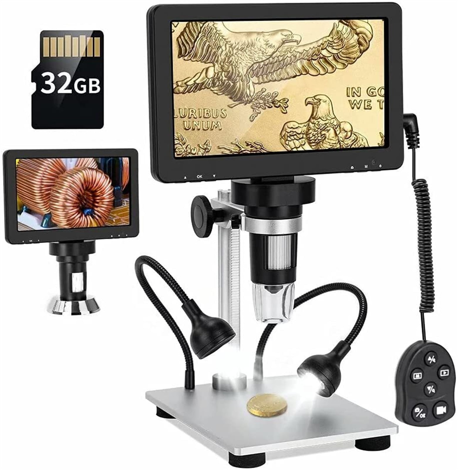 50-1200X 7 Inch LCD Digital Microscope 1080P USB Video Microscope ...