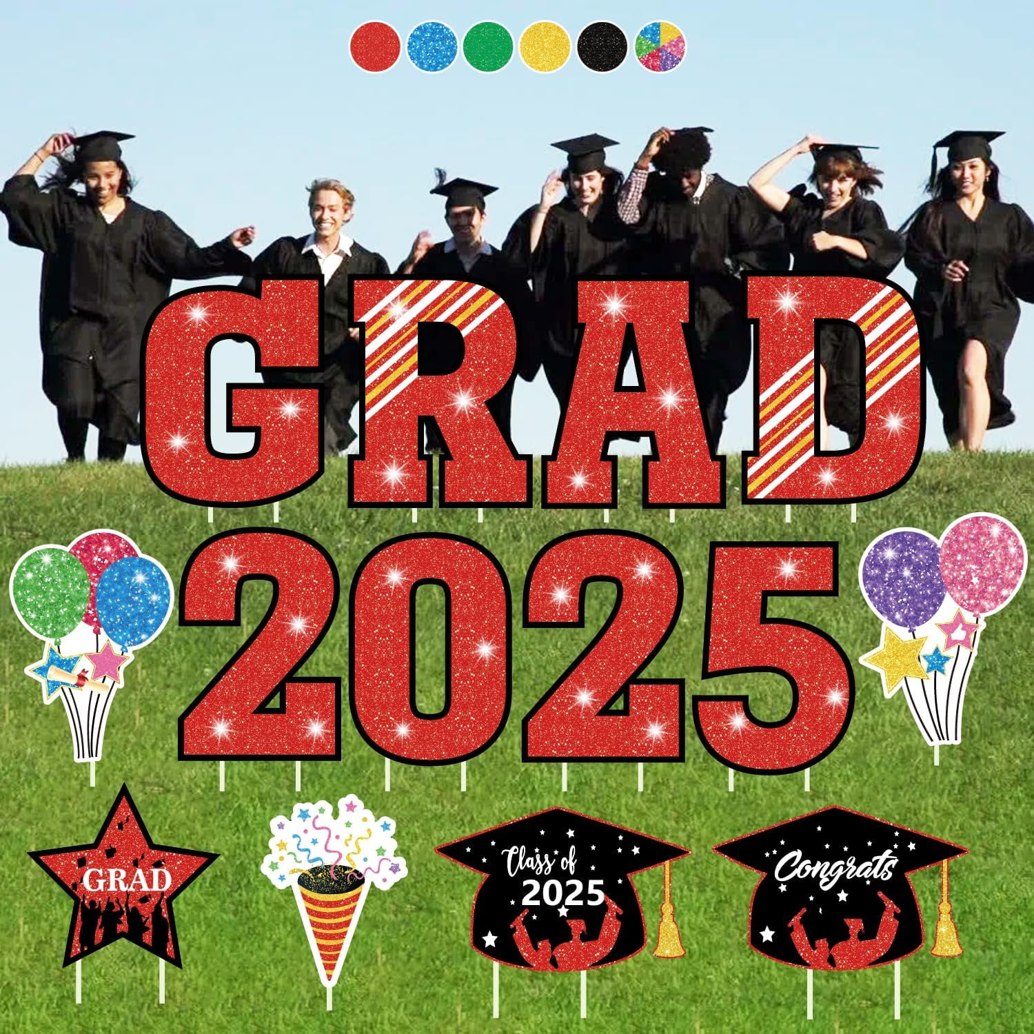 Up to 50” 14PCS Graduation Yard Signs Class of 2025, PP Safe Material ...