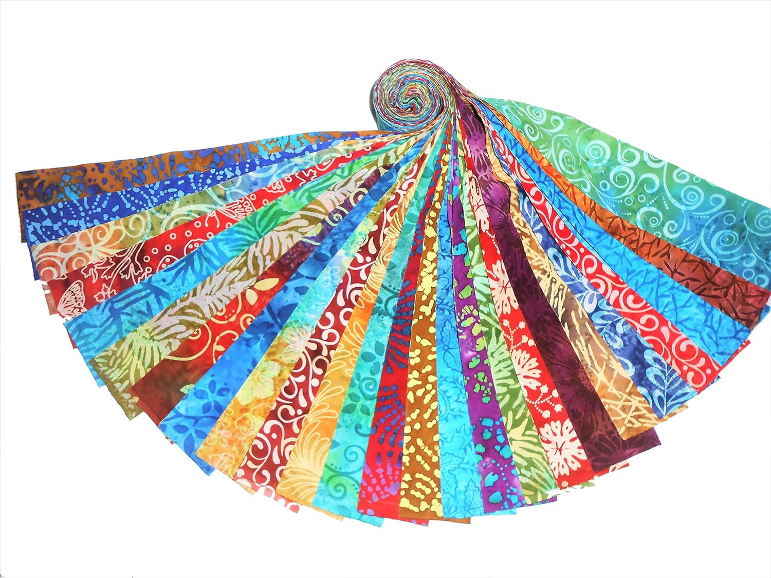 50 2.5" Beautiful BATIKS Jelly Rolls 50 Different Colors - 1 Of Each ...