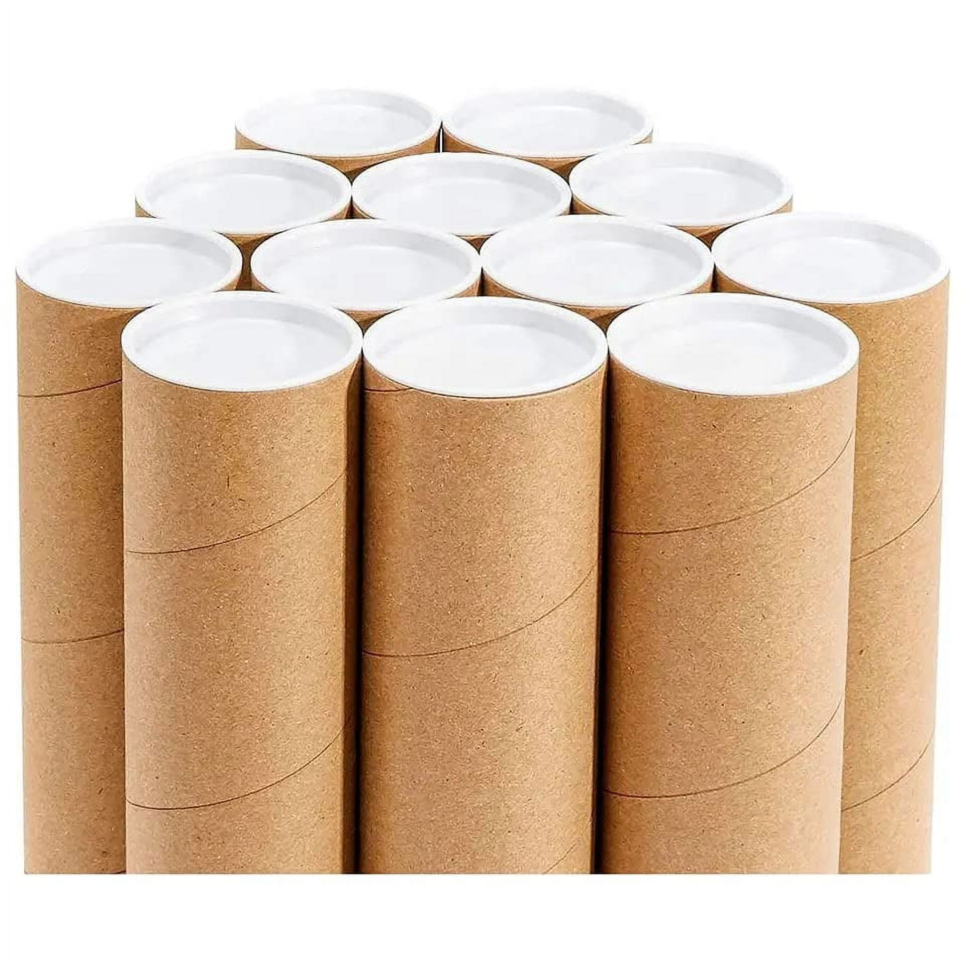 50 - 2" x 15" Round Cardboard Shipping Mailing Tube Tubes With End Caps ...