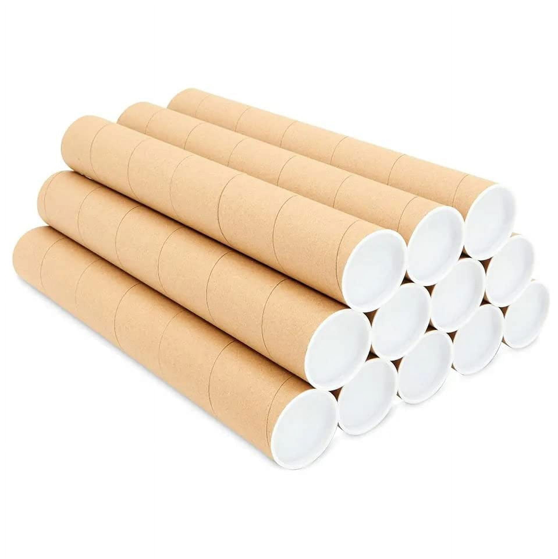 50 - 2'' x 18'' Round Cardboard Shipping Mailing Tube Tubes With End ...