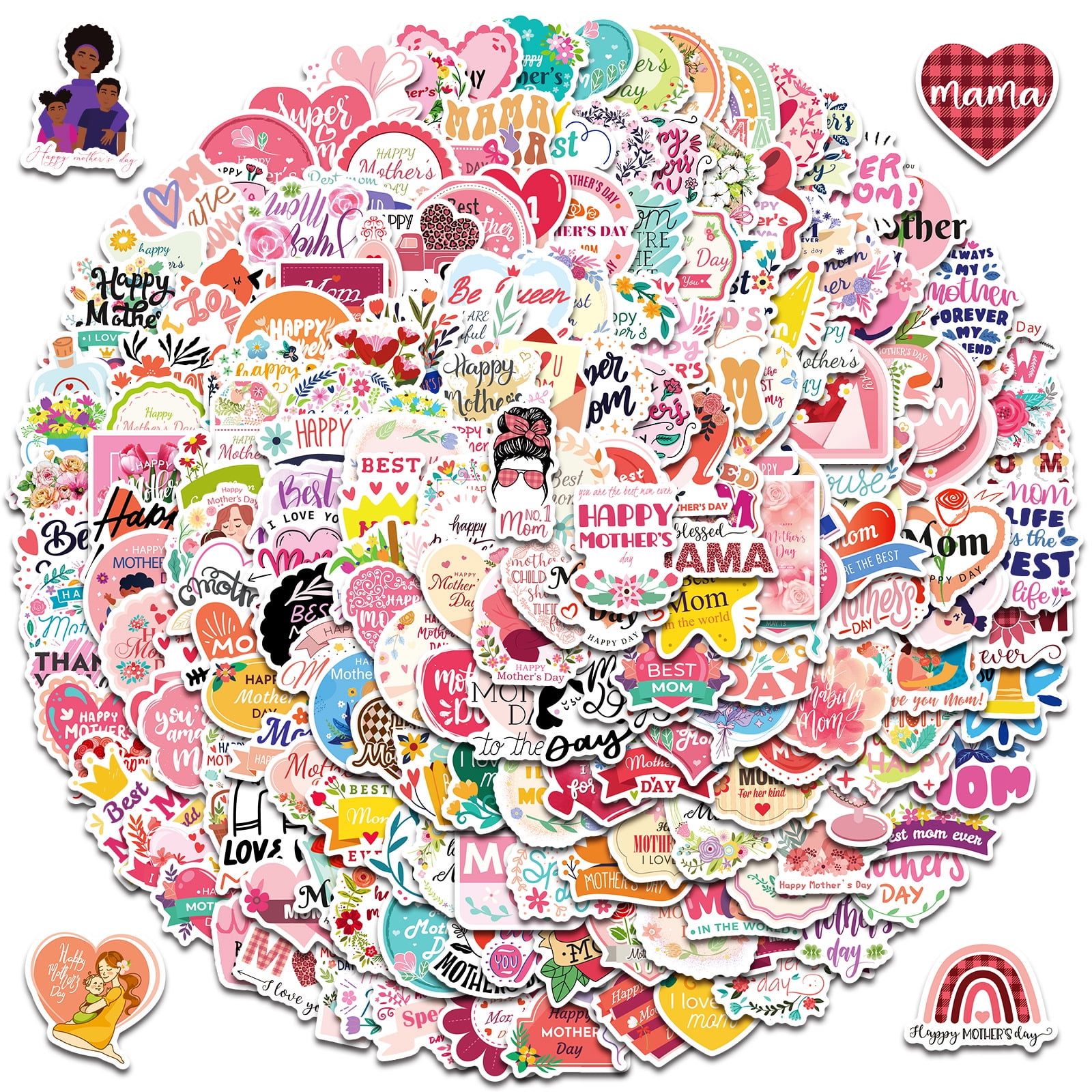 50-200-Pack Happy Mother's Day Stickers - Mother's Day Celebration ...
