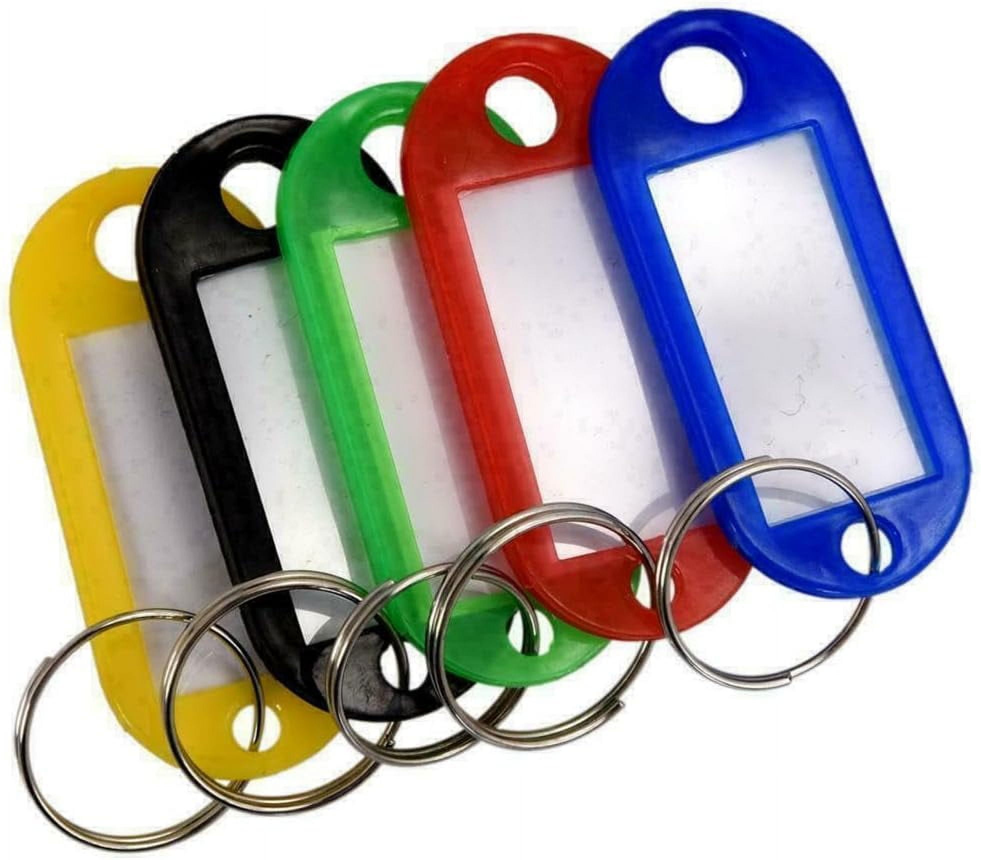 50/200x Key Tags Plastic Ring Assorted Colour Name Label ID Keys Tag ...