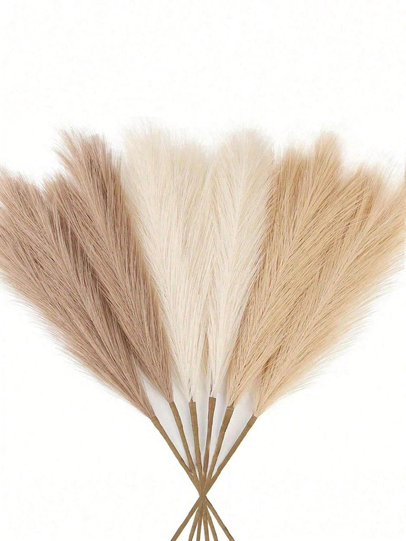 50/30/20/10 Pcs Faux Pampas Grass, Artificial Fluffy Decorations For ...