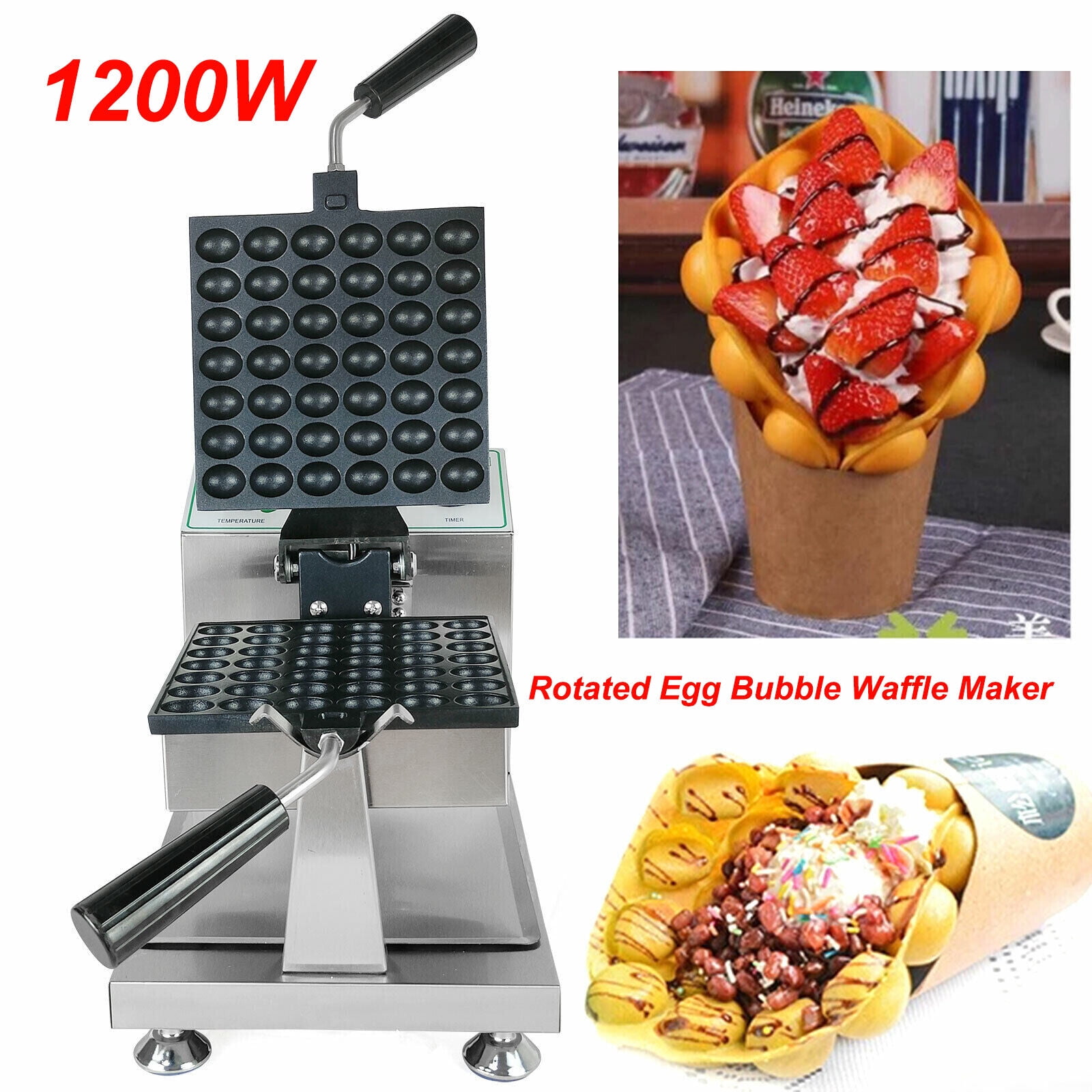 50~300℃ Electric Rotated Egg Bubble Waffle Maker Commercial Mini Waffle ...
