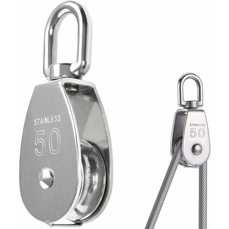 50 304 Stainless Steel Swivel Pulley, 50 Single Pulley Block, Lifting ...