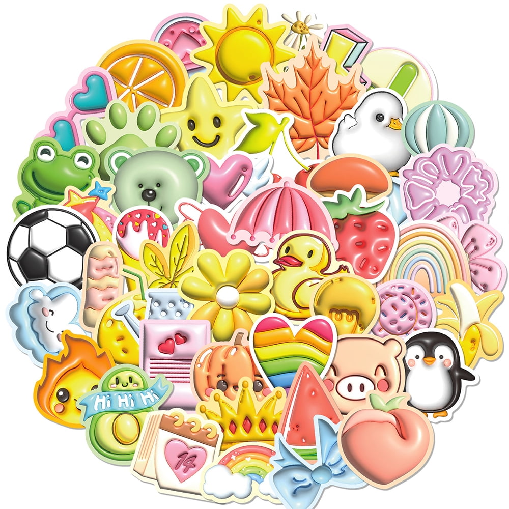 50 3D Fresh Graffiti Stickers Lemon Penguin DIY Luggage Notebook ...