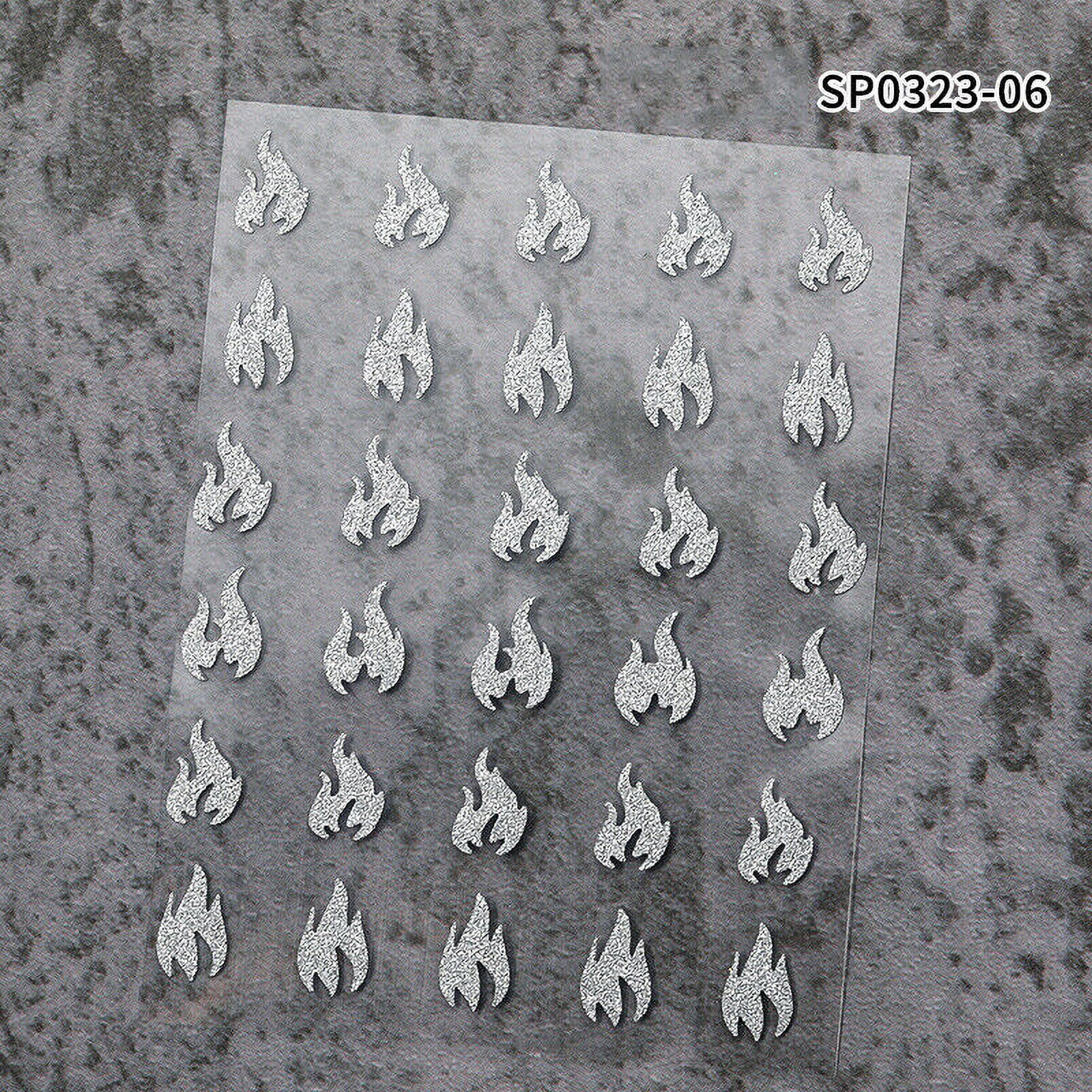 50 3D Sheet Flower Decal Transfer Manicure Nail Art Stickers Tips ...
