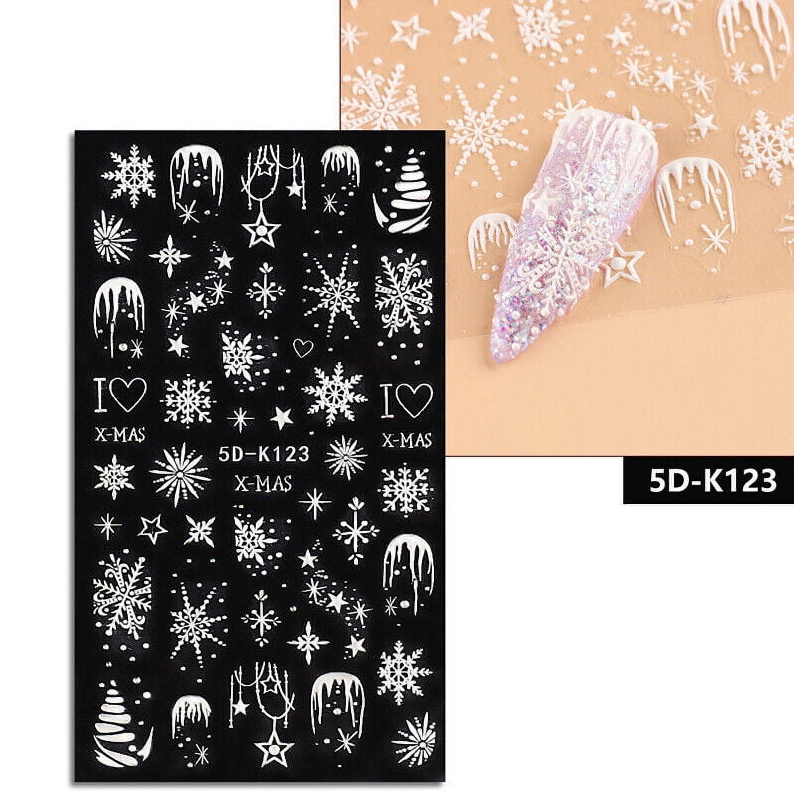 50 3D Sheet Flower Decal Transfer Manicure Nail Art Stickers Tips ...