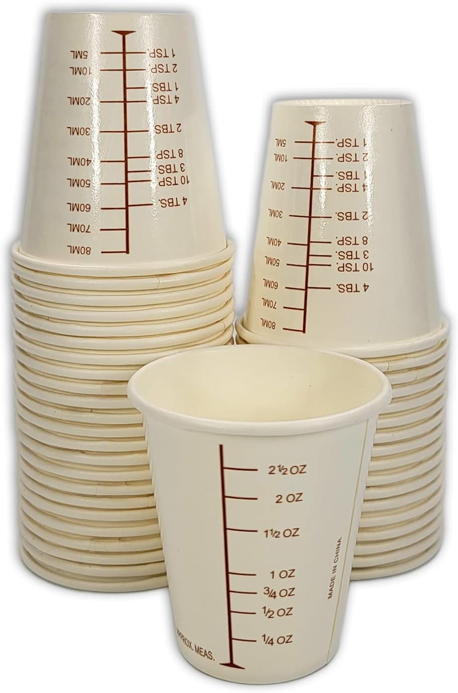 50 3oz Coated Paper Graduated Measuring Cups for Mixing Paint, Stain ...