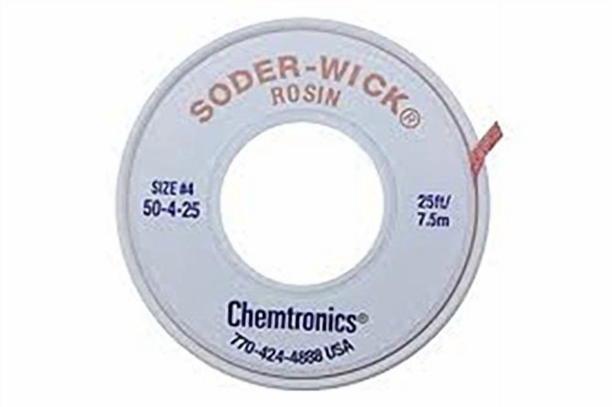 50-4-25 Soder-Wick Rosin De-Soldering Braid, .110", 25' - Walmart.com