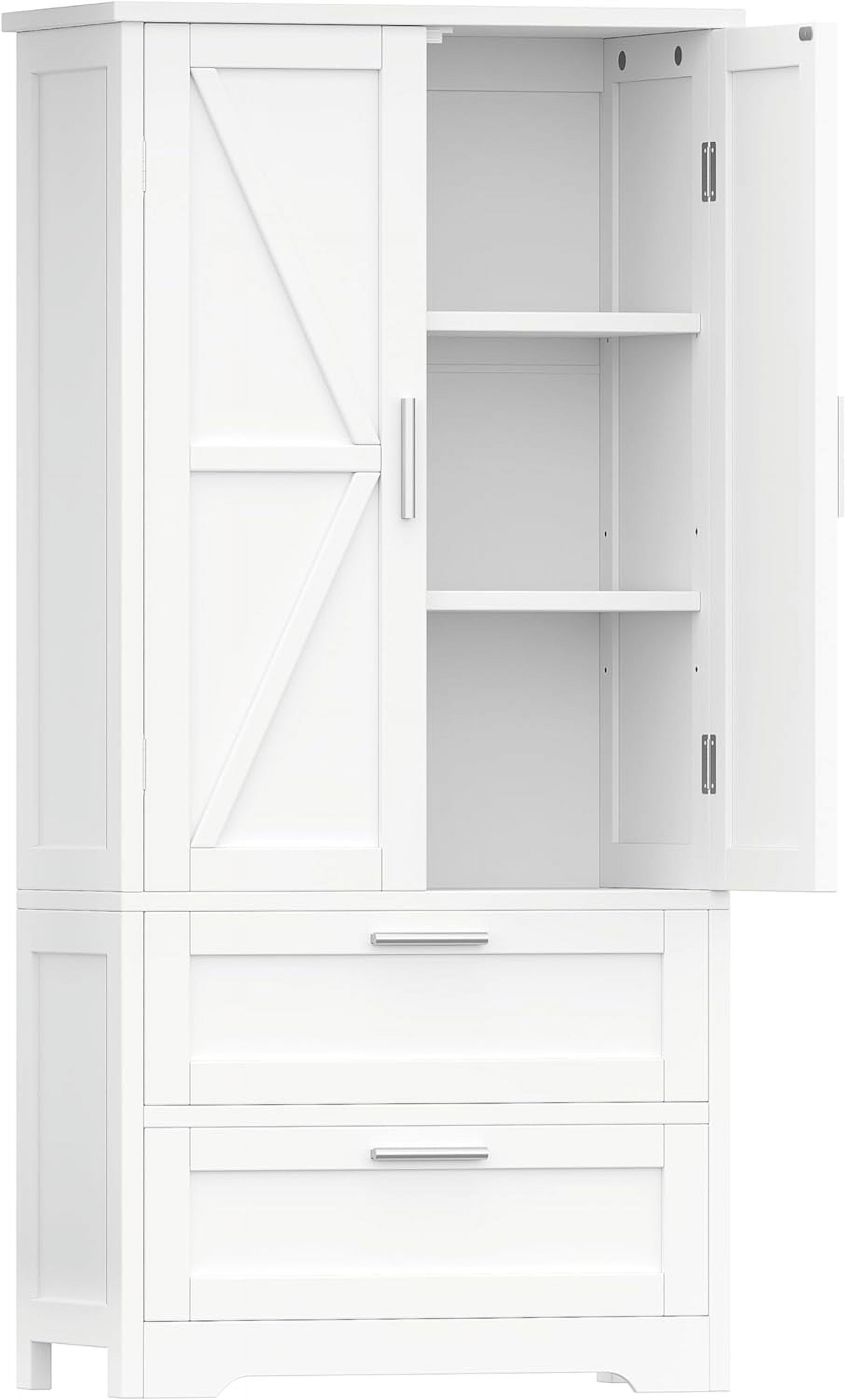 50.4" H Bathroom Storage Cabinet, Modern Floor Cabinet with Adjustable ...