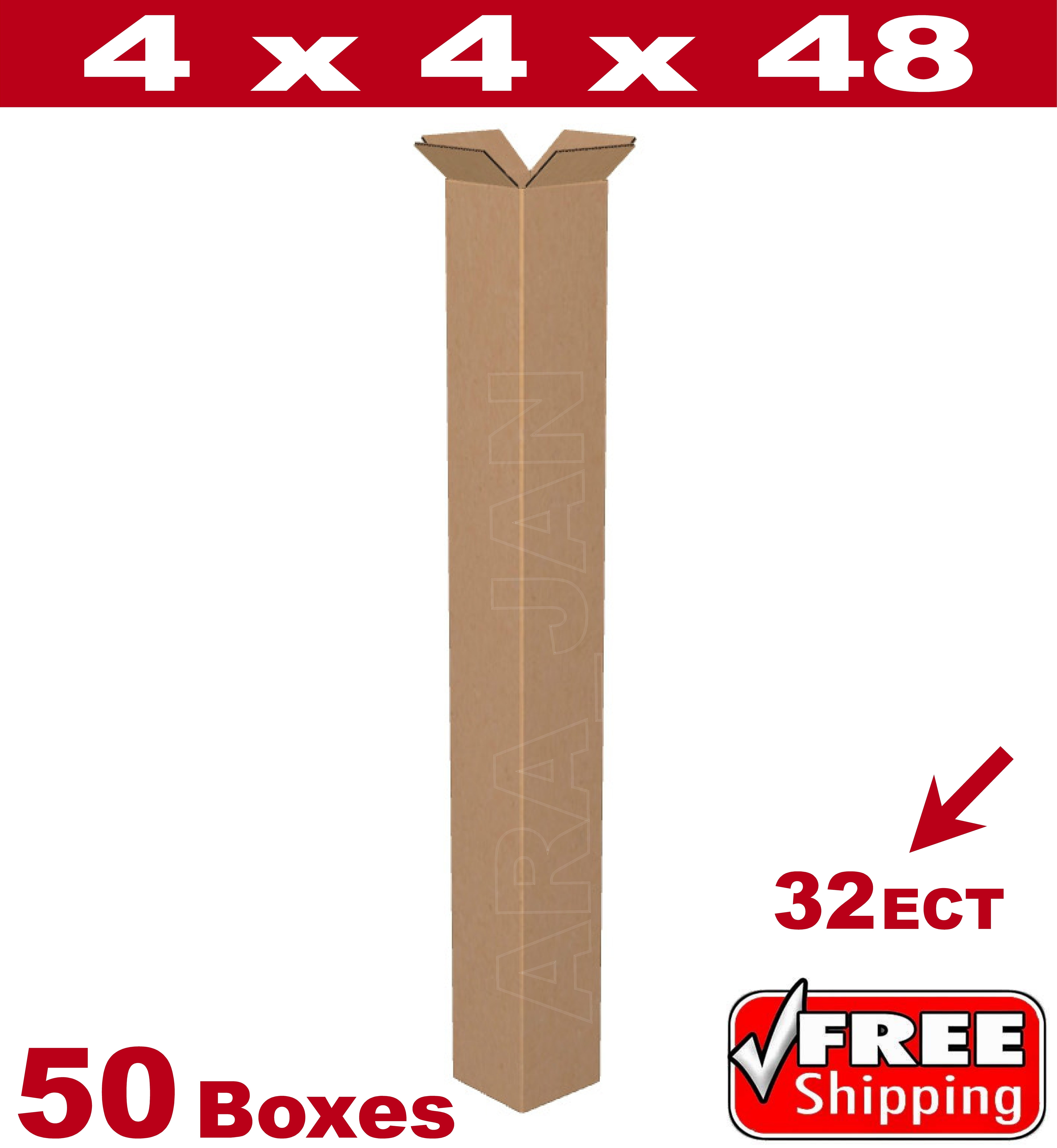 50 - 4x4x48 Cardboard Mailing Packing Shipping Box Golf Club Corrugated ...