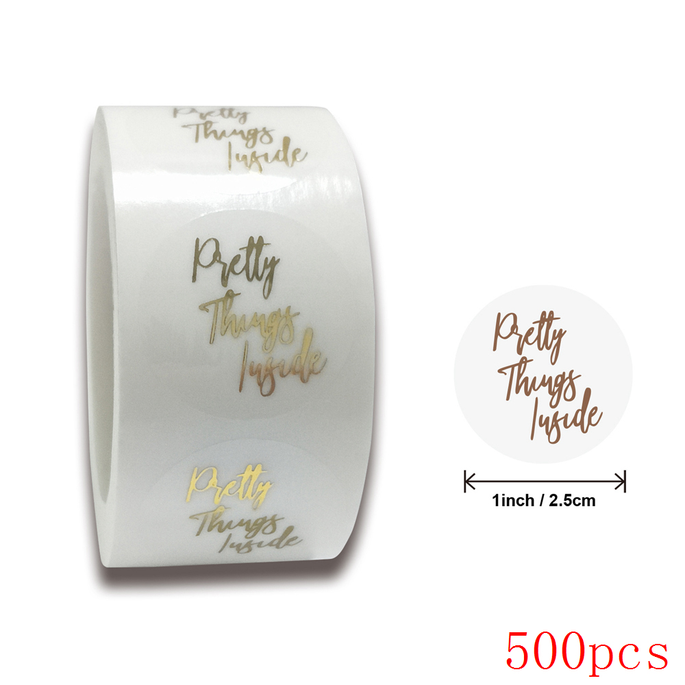 50-500pcs Labels 1inch Clear Gold Foil Thank You Stickers For Wedding ...