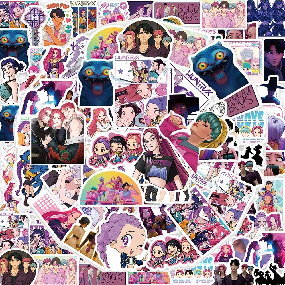 50/55/60/74pcs Movie KPop Demon Hunters Stickers Derpy Tiger Waterproof ...